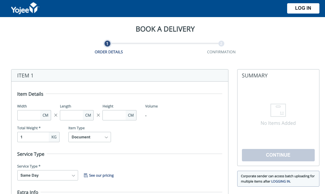 Entering Orders using a Booking Page