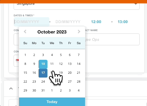 Order Page Time & Date Picker