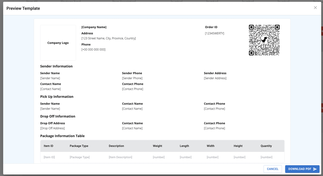 Editing Consignment Notes