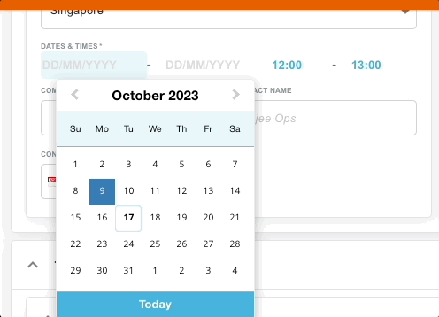 Order Page Time & Date Picker